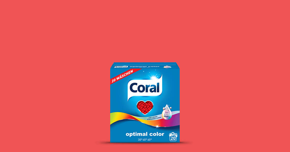 Coral Optimal Color Pulver reinigt und pflegt deine bunte Kleidung